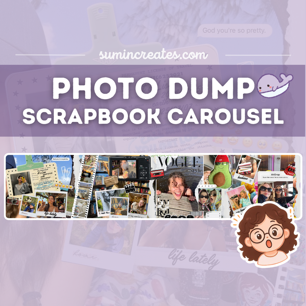 Photo Dump Instagram Scrapbook Carousel Post | Canva Template ...